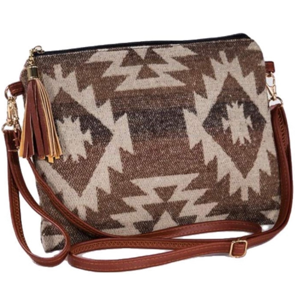 Western Boho Tribal Native American Tassel Crossbody … - Gem